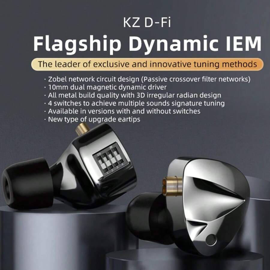 KZ Auriculares intrauriculares cableados KZ DFi D-Fi HiFi, los mejores del mercado con 4 niveles ...