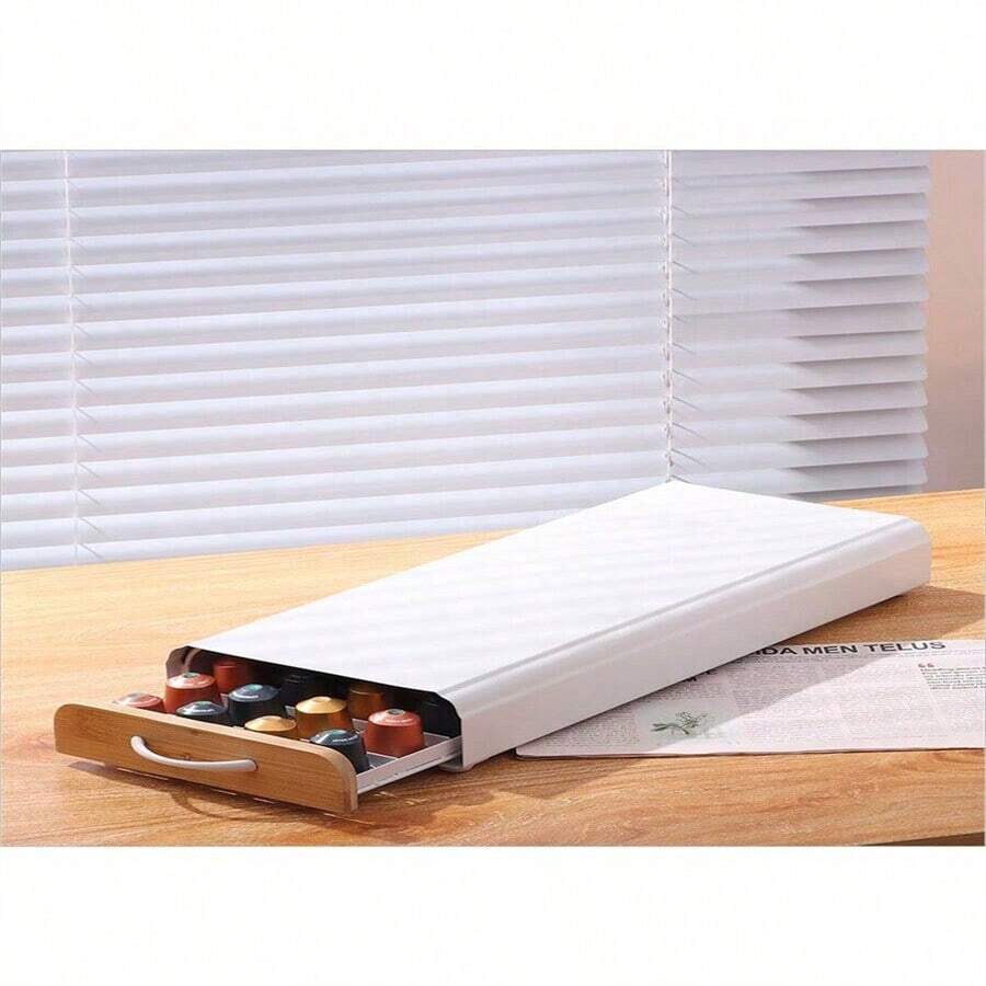 1pc 40-Slot Coffee Capsule Holder Drawer, Compatible Dust-Proof Pullout ...