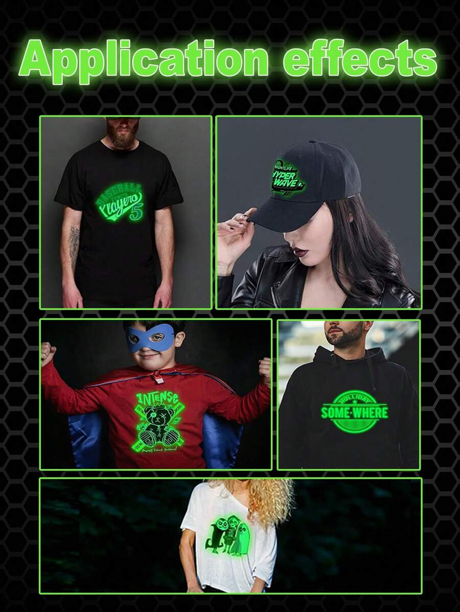 30pcs/Set Glow-In-The-Dark DTF Printing Film, Heat Transfer Vinyl Film Paper A4 PET Thin Film ...