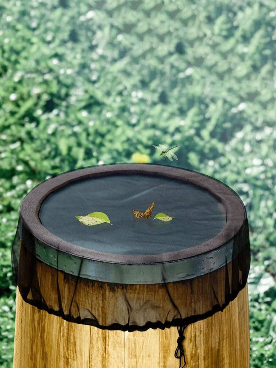 1pc Mesh Cover For Rain Barrels, Polyester Barrel Cover, Water Tank ...