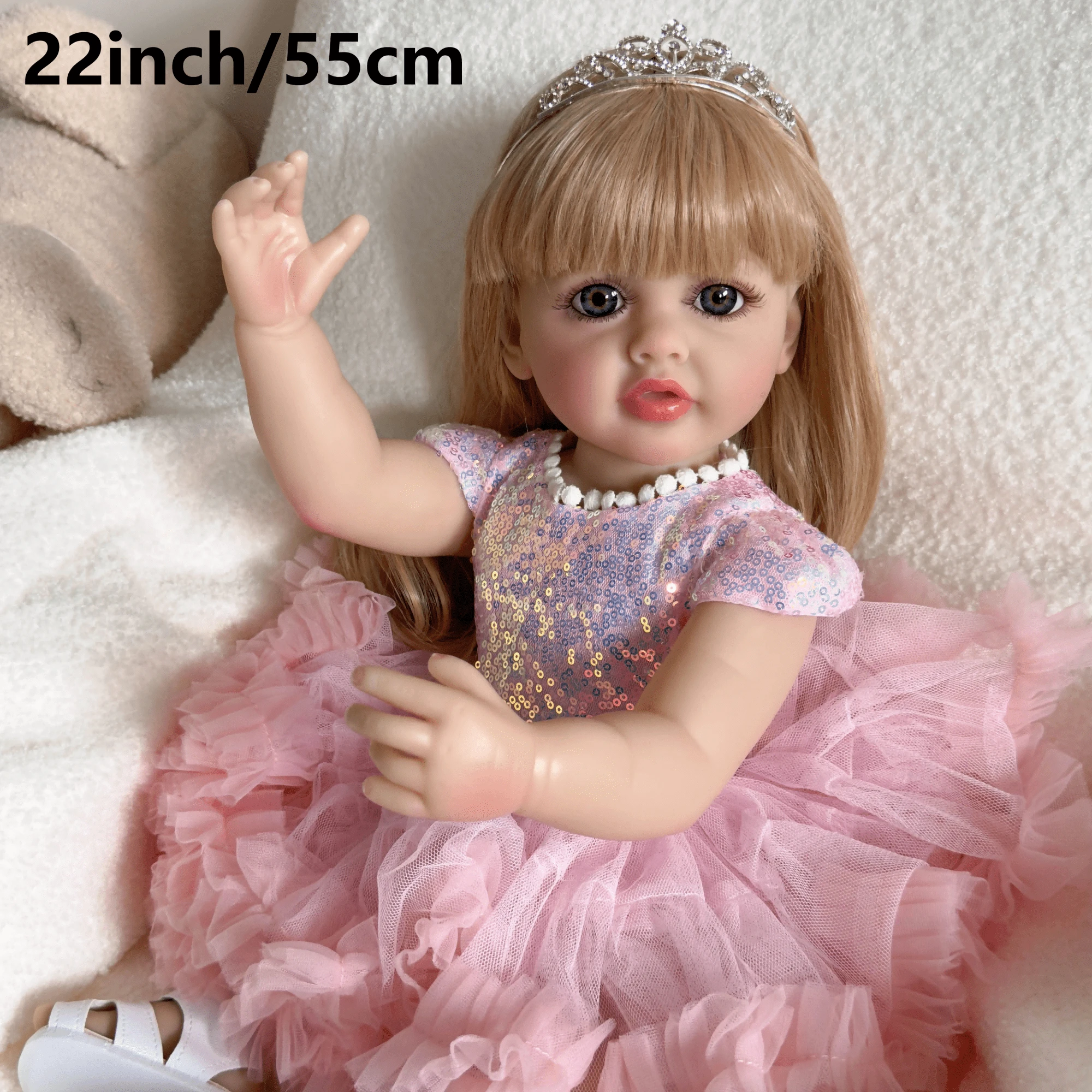 NPK 55CM Betty Full Body Silicone Reborn Toddler Baby Doll Waterproof ...