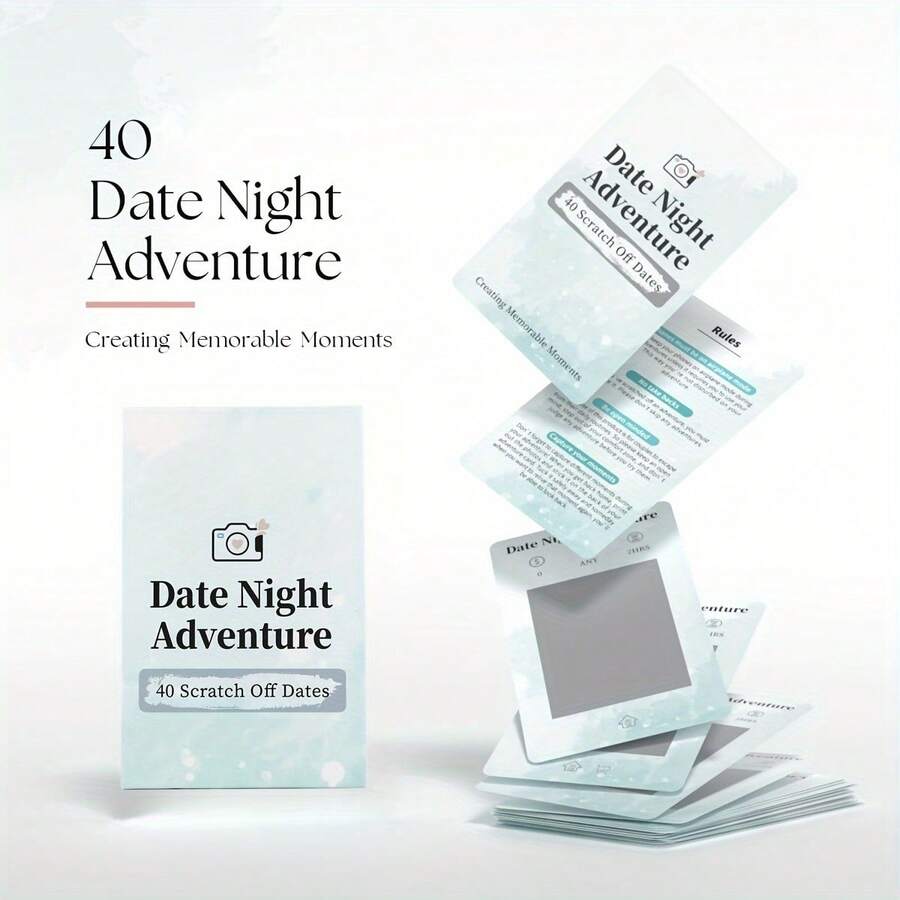 40 Date Ideas For Couples, Unique Scratch Card Game With Adventure ...