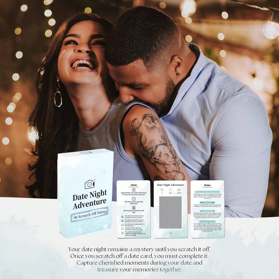 40 Date Ideas For Couples, Unique Scratch Card Game With Adventure ...