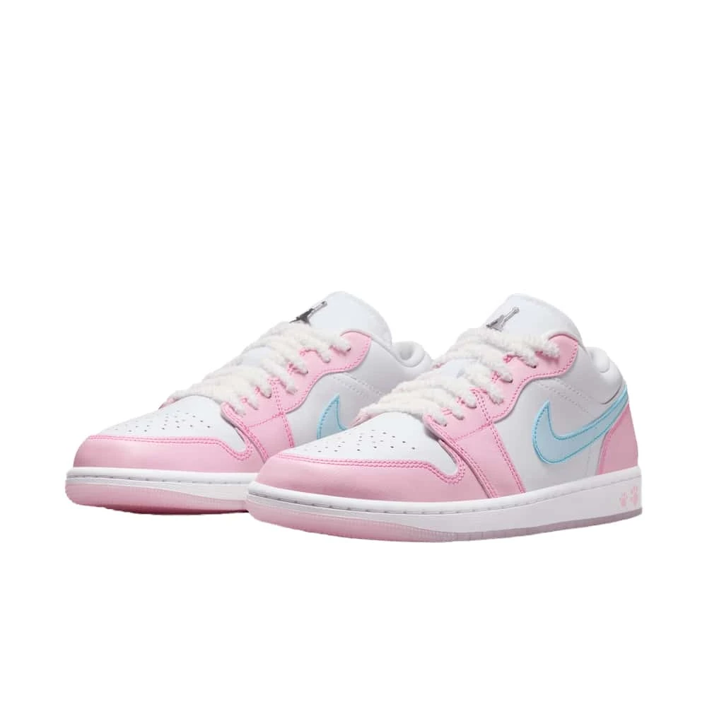 Jordan Air Jordan 1 LOW "White/Pink Foam/Glacier Blue" Fashion ...