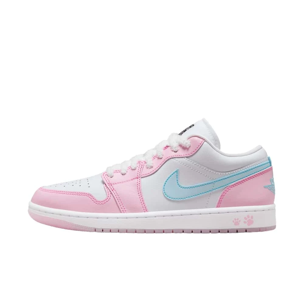 Jordan Air Jordan 1 LOW "White/Pink Foam/Glacier Blue" Fashion ...