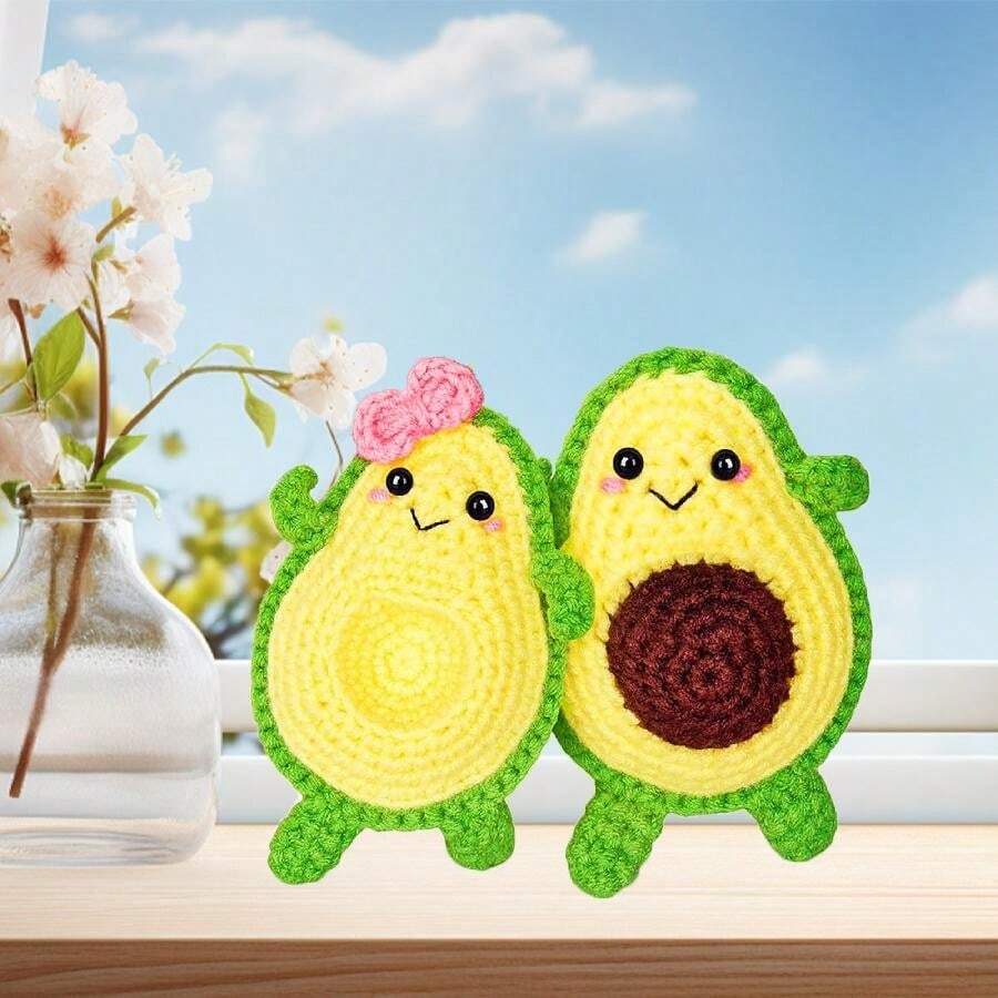 DIY Avocado Couple Crochet Kit For Beginners, Amigurumi Stuffed Kit ...