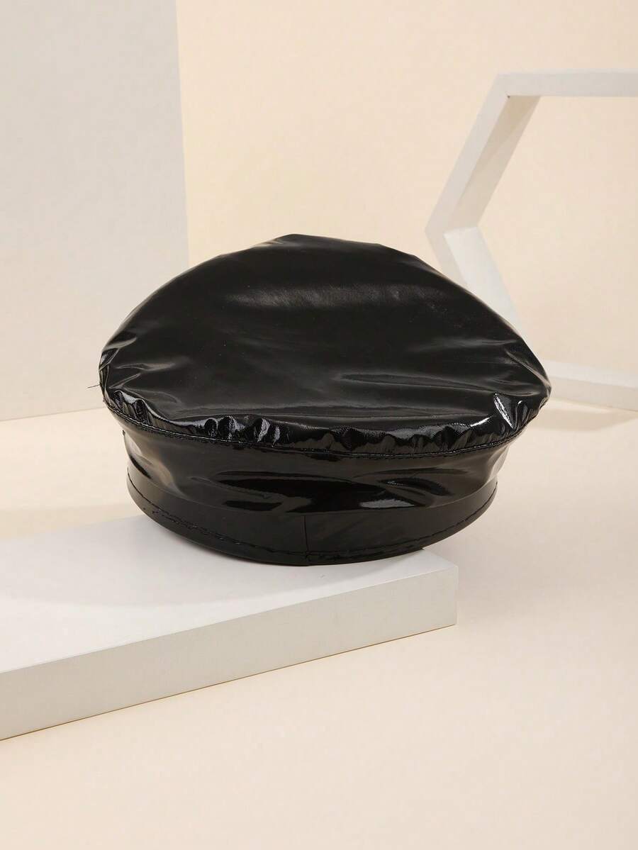 1pc Black Octagonal Police Cap, Unisex Costume Accessory, Uniform Hat ...