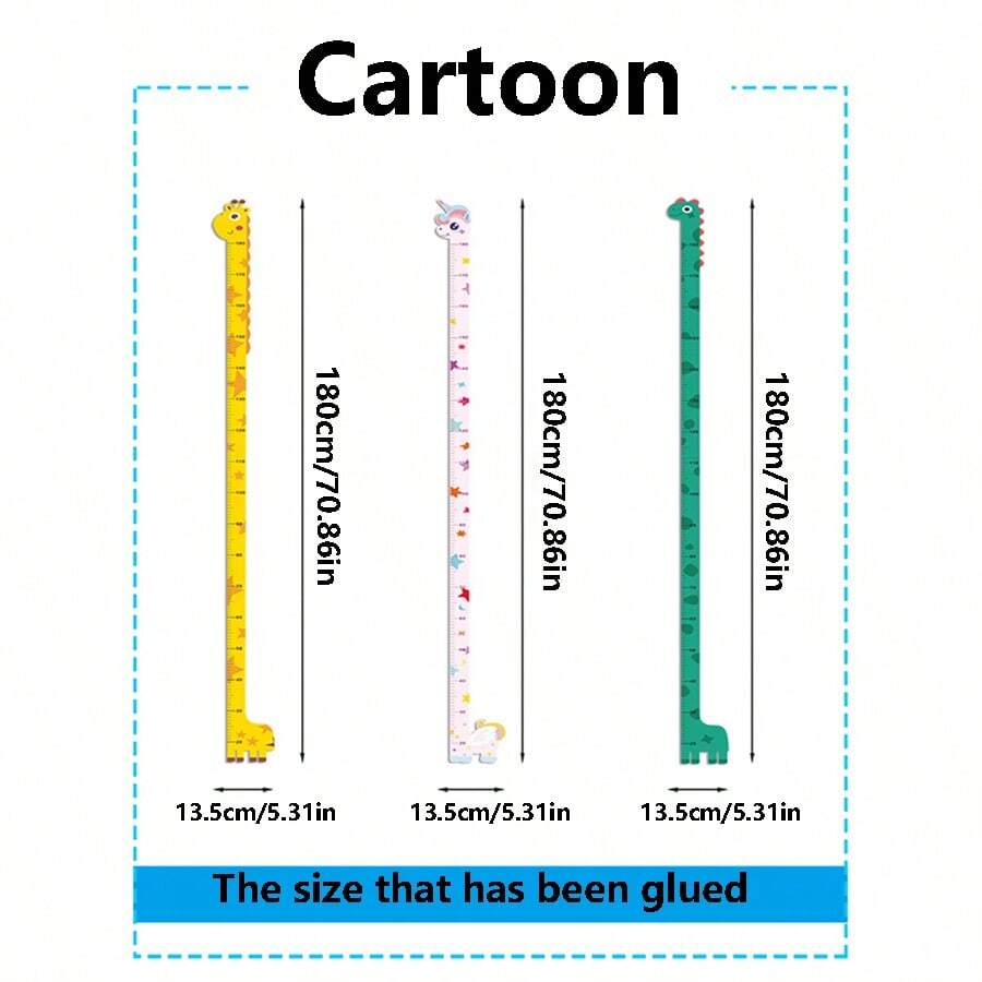 1pc 3D Cartoon Height Measurement Wall Sticker, Removable Growth Ruler ...