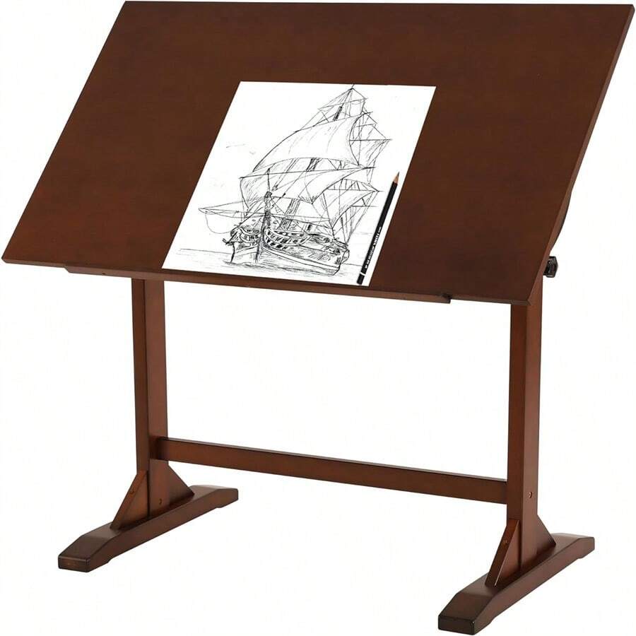 24'' X 35" Artist Drafting Table, Adjustable Angle, 34" Height Solid ...