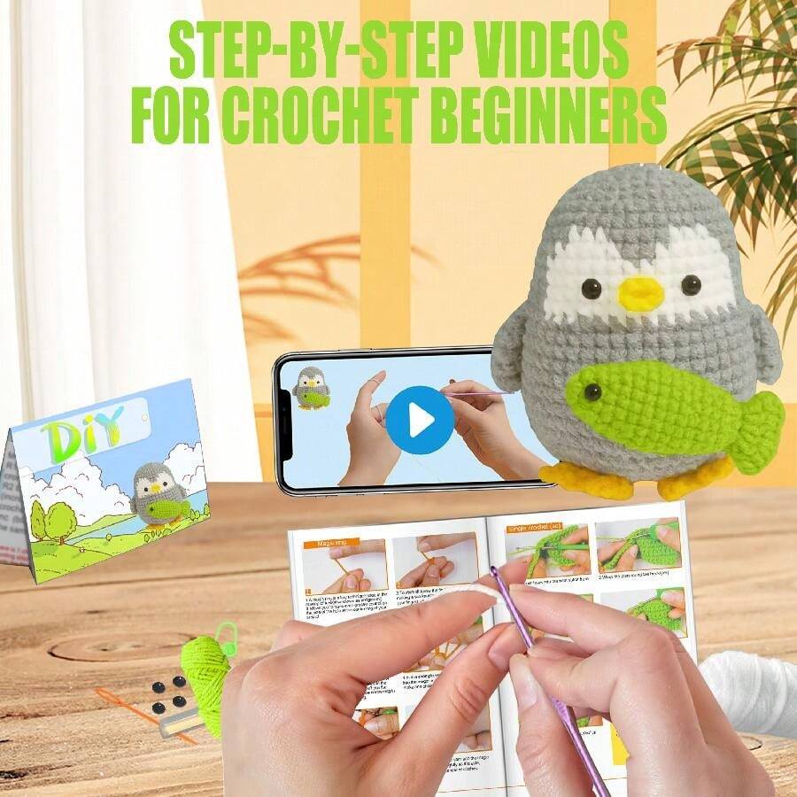 DIY Crochet Kit For Beginners, Amigurumi Stuffed Kits - Gift Animal ...