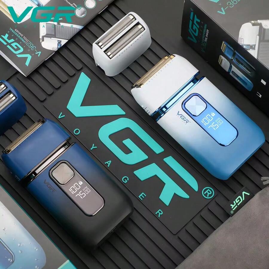 VGR VGR Shaver Professional Razor Electric Razor Digital Display Beard Trimmer Reciprocating ...