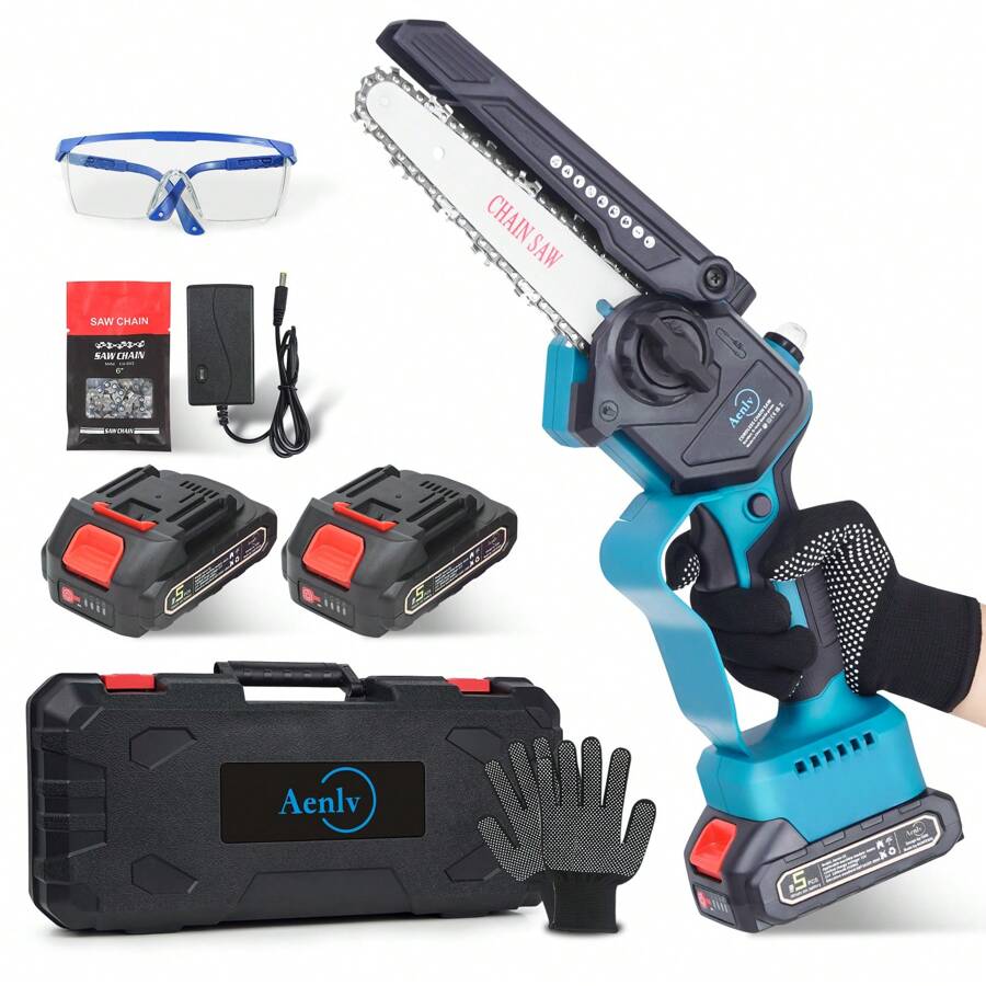 Mini Chainsaw Cordless, Battery Powered Chainsaw With Automatic Oiler ...
