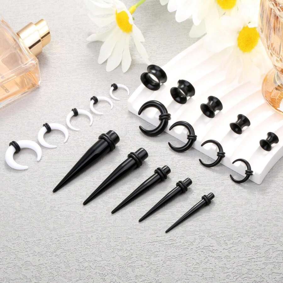 Leocuci Septum Pincher Tapers Acrylic Ear Stretching Tapers Plugs ...