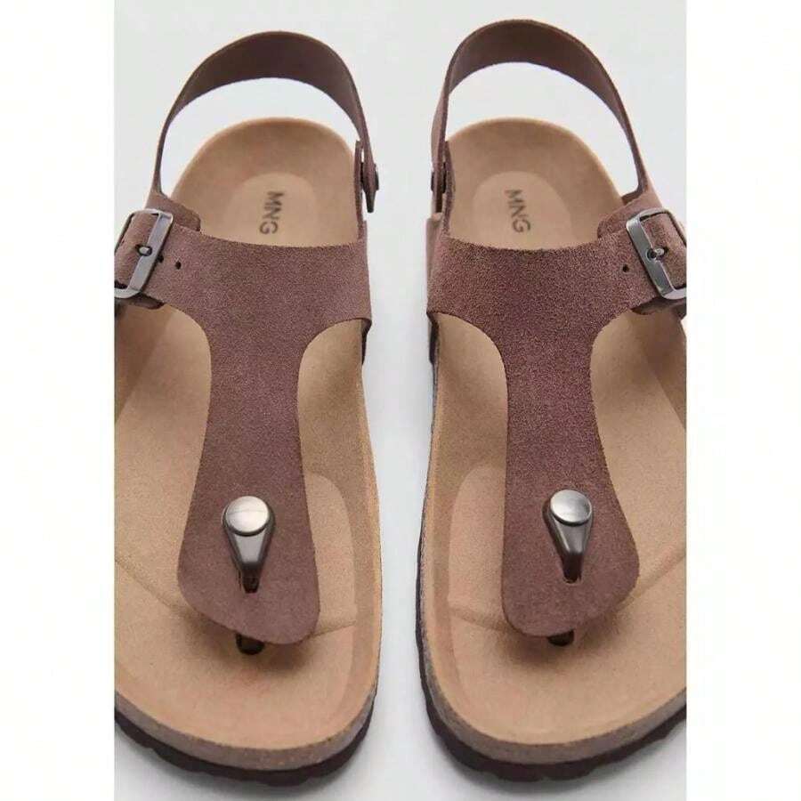 Mango Men's Leather Strap Sandals | SHEIN USA