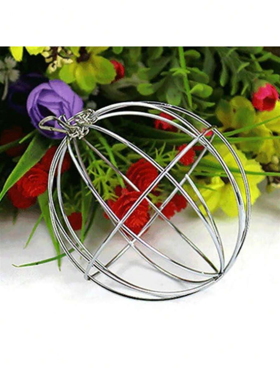 1pc Stainless Steel Round Sphere Grass Dispenser, Hanging Hay Ball ...