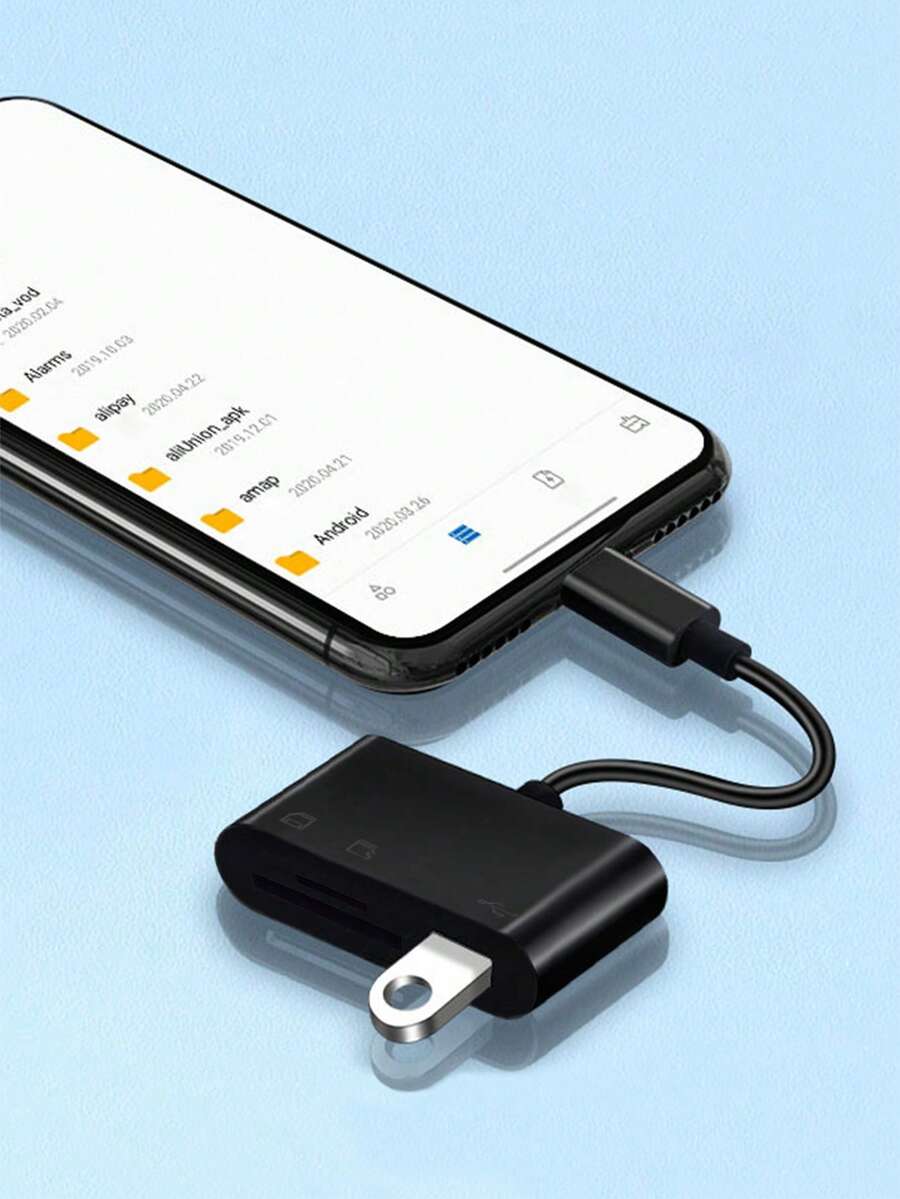 3-In-1 Type-C Card Reader, Multifunctional OTG 2.0 SD/TF/USB Flash ...