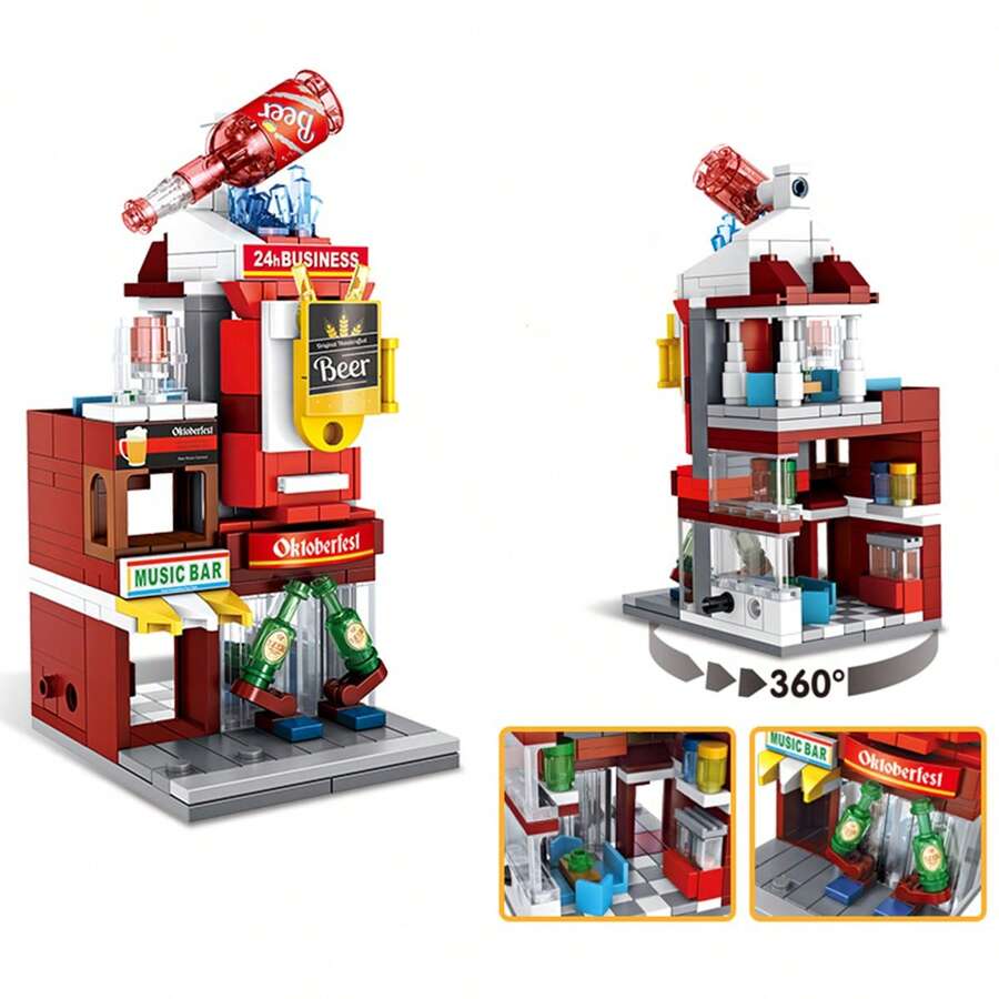 City Street View Building Blocks Kit Mini Convenience Store Model ...