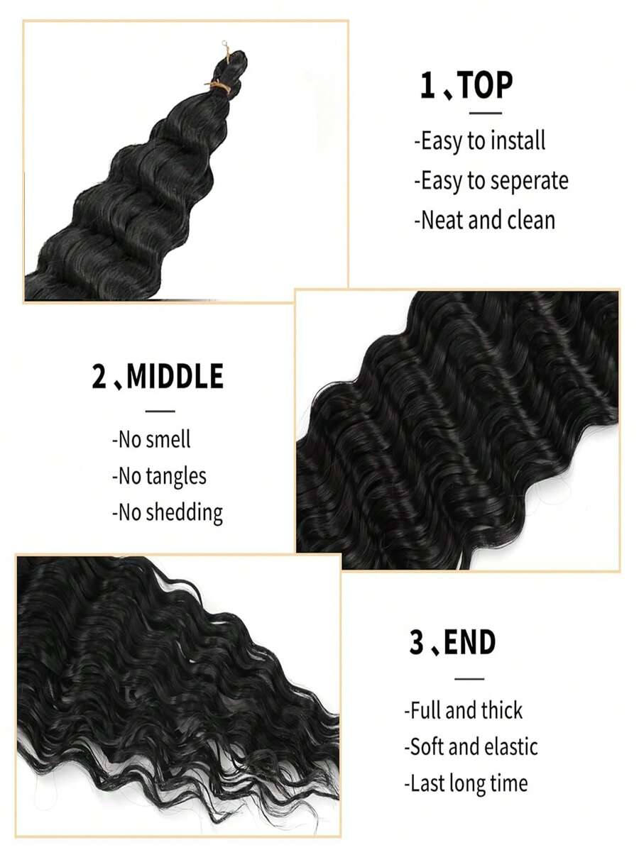 Ocean Wave Crochet Hair 22 Inch Curly Braiding Hair Deep Wave Crochet ...