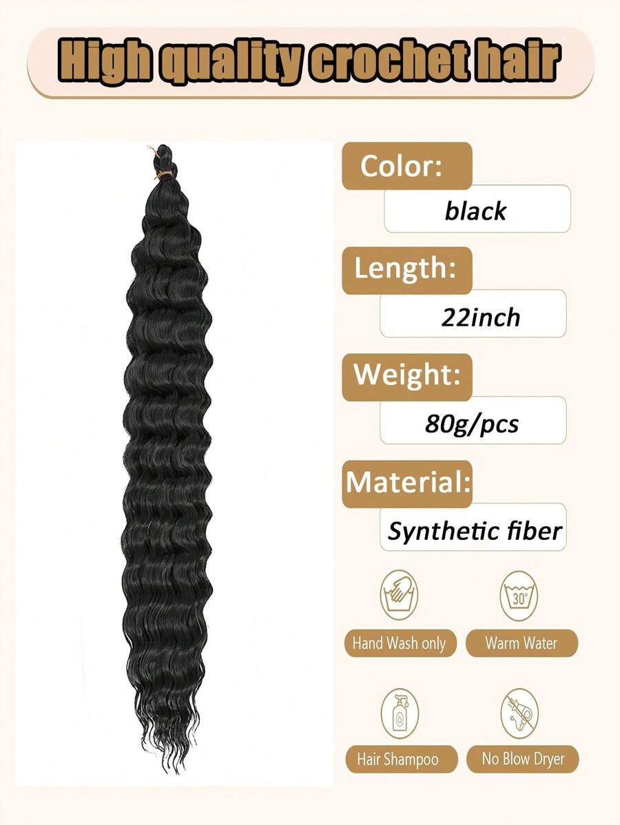 Ocean Wave Crochet Hair 22 Inch Curly Braiding Hair Deep Wave Crochet ...