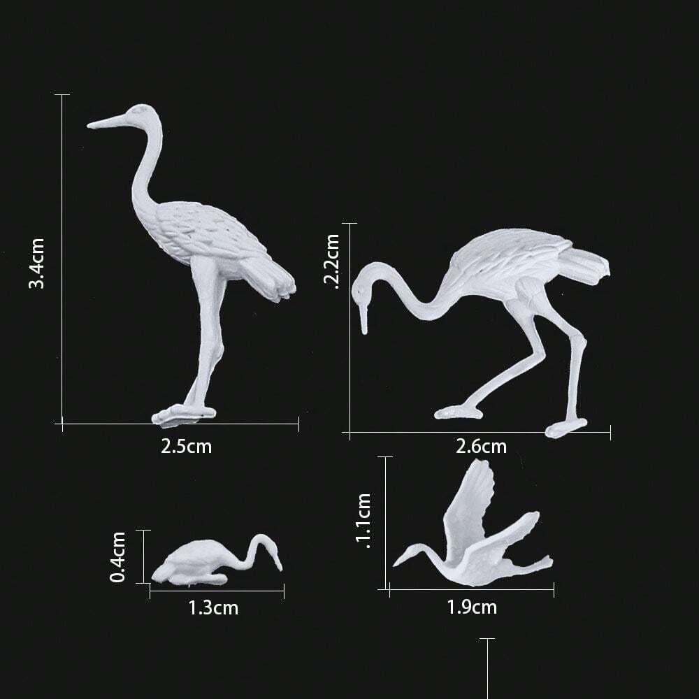 MiniatureRed-Crowned Crane Models Mini Swan Birds Figure Plastic Toy ...