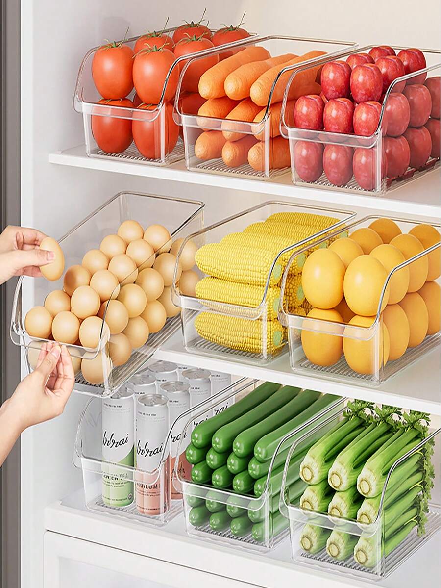 Clear Storage Container, Plastic Kitchen Fridge Drawer Organizer Box ...