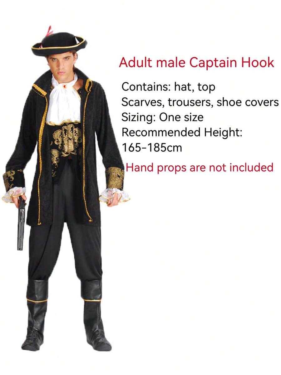 Caribbean Pirate Ship Captain Costumes, Unisex Adult Cosplay Outfits ...