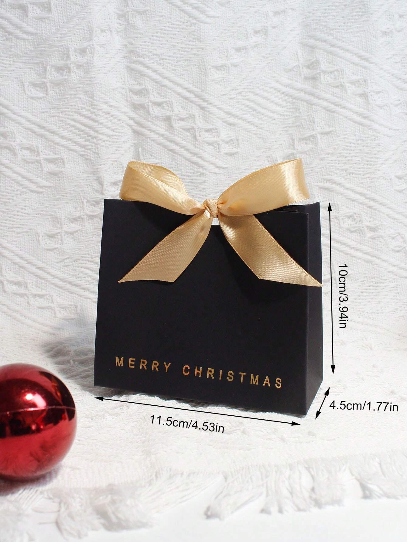 10pcs Elegant Merry Christmas Mini Gift Bags With Satin Ribbons ...