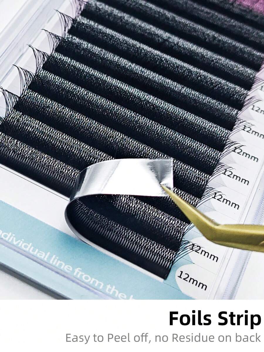 SEEMICAR 12 Rows D 0.07 Thickness 5D W Shape Hand Waved Premade Fans ...