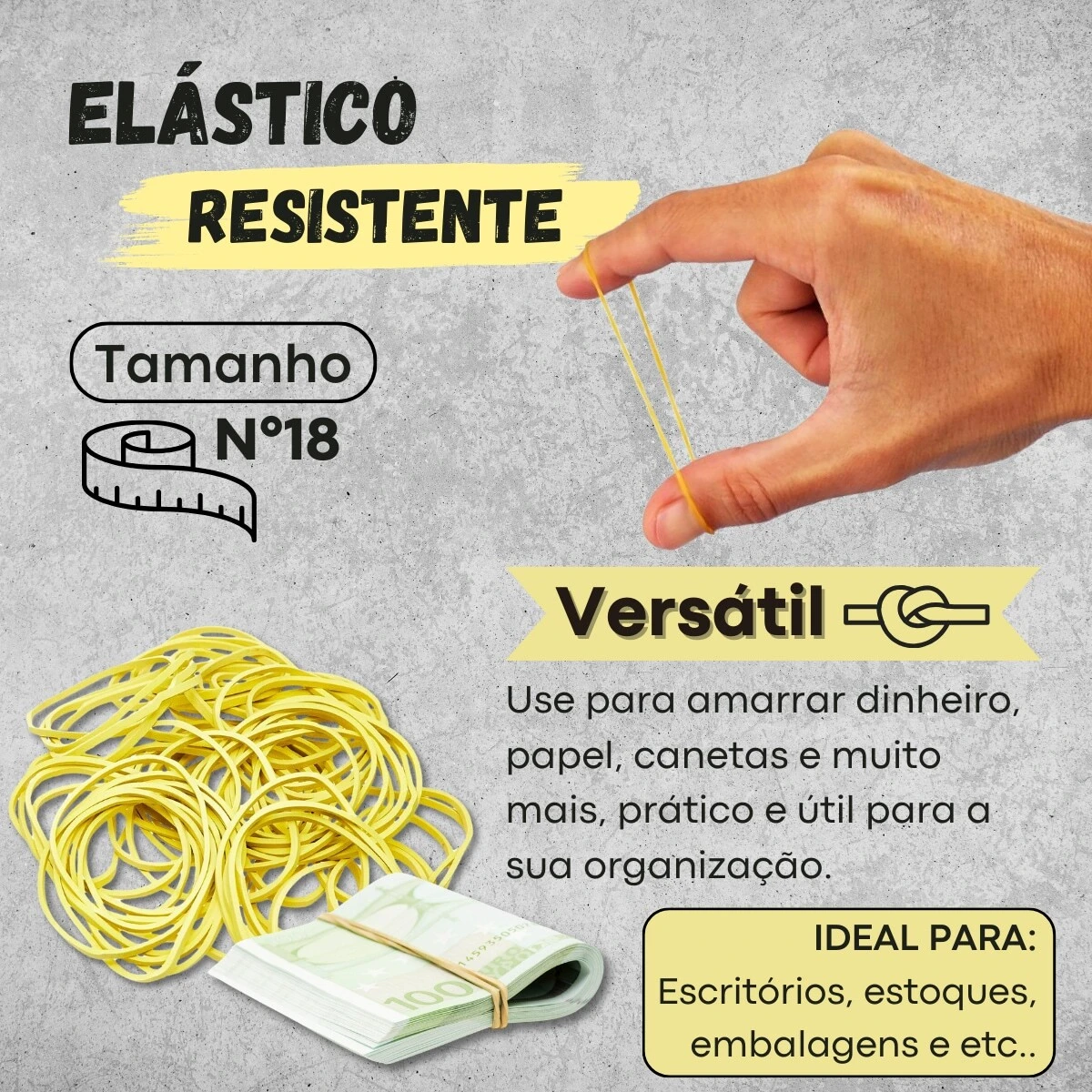 Elástico De Dinheiro Látex 5 Pacotes Com 1200 Unidades Cada - Escolha ...