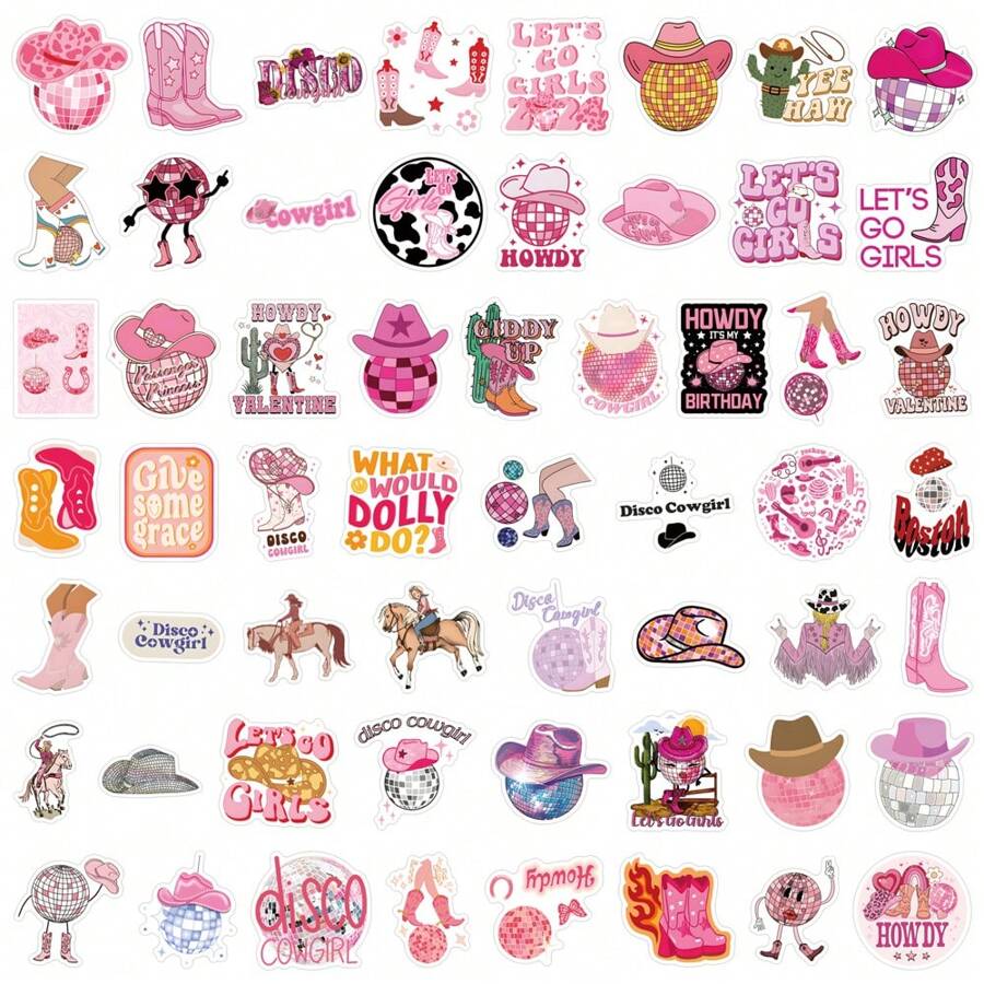 110PCS Disco Cowgirl Stickers Vinyl Aesthetics Stickers For ...