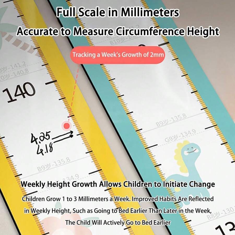 1 Set Lonimia The 3D Movable Height Ruler, Nursery Animal Wall Decals ...