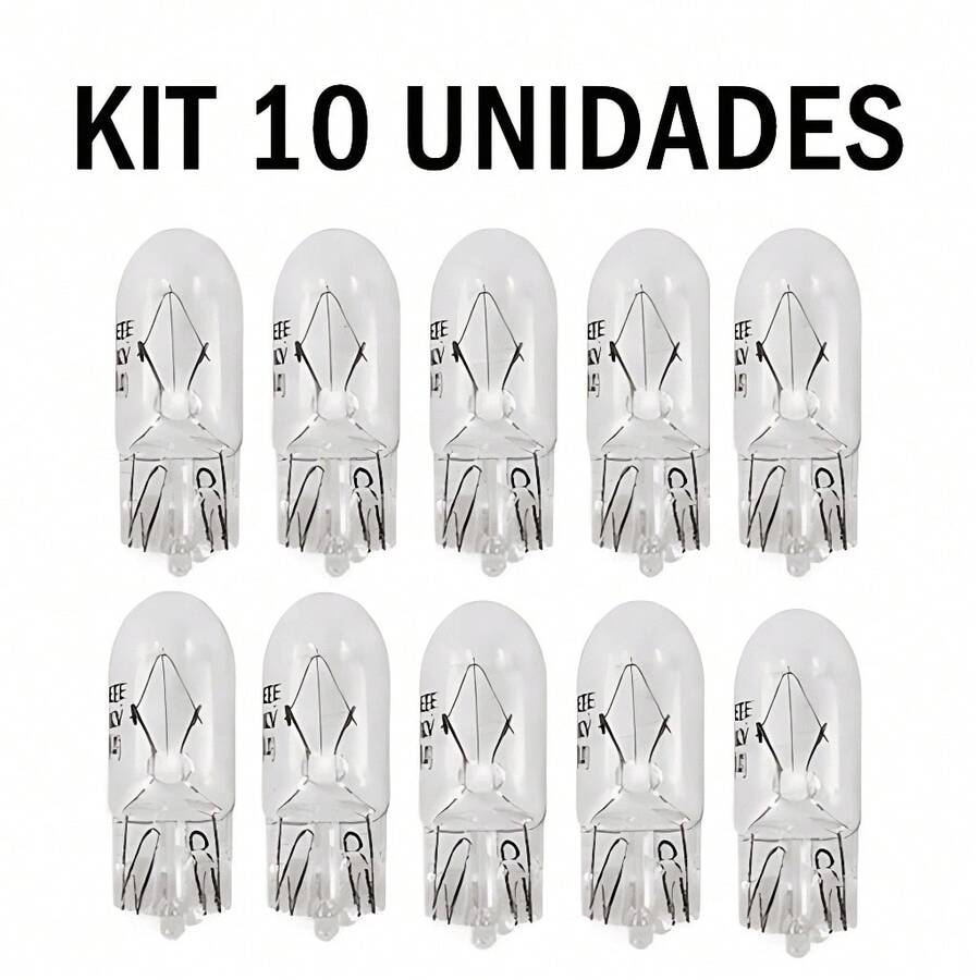 Kit 10 Pingo T10 Halogen Bulbs Original 12v 5w Headlight Half Light ...