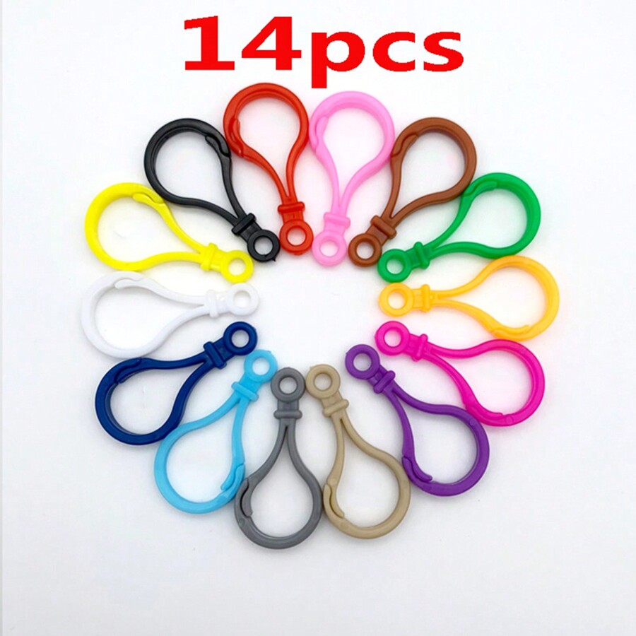 14pcs Multicolor Plastic Light Bulb Keychain, Lobster Clasp, Plush Doll ...