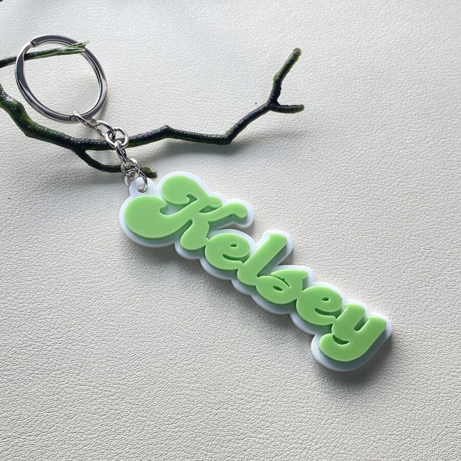 Custom Acrylic Name Keychains With Glitter, Colorful Custom Letter Key ...
