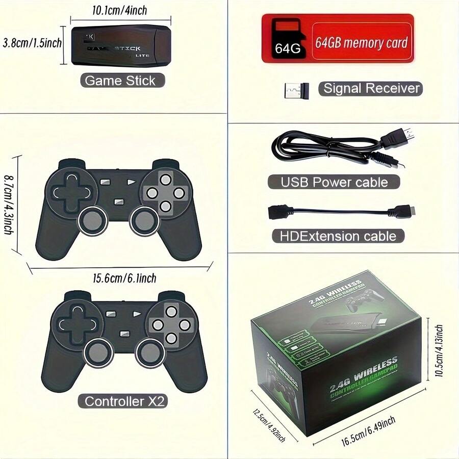 Plug And Play Video Games, Wireless Game, Game Stick With TV Game, 64G ...