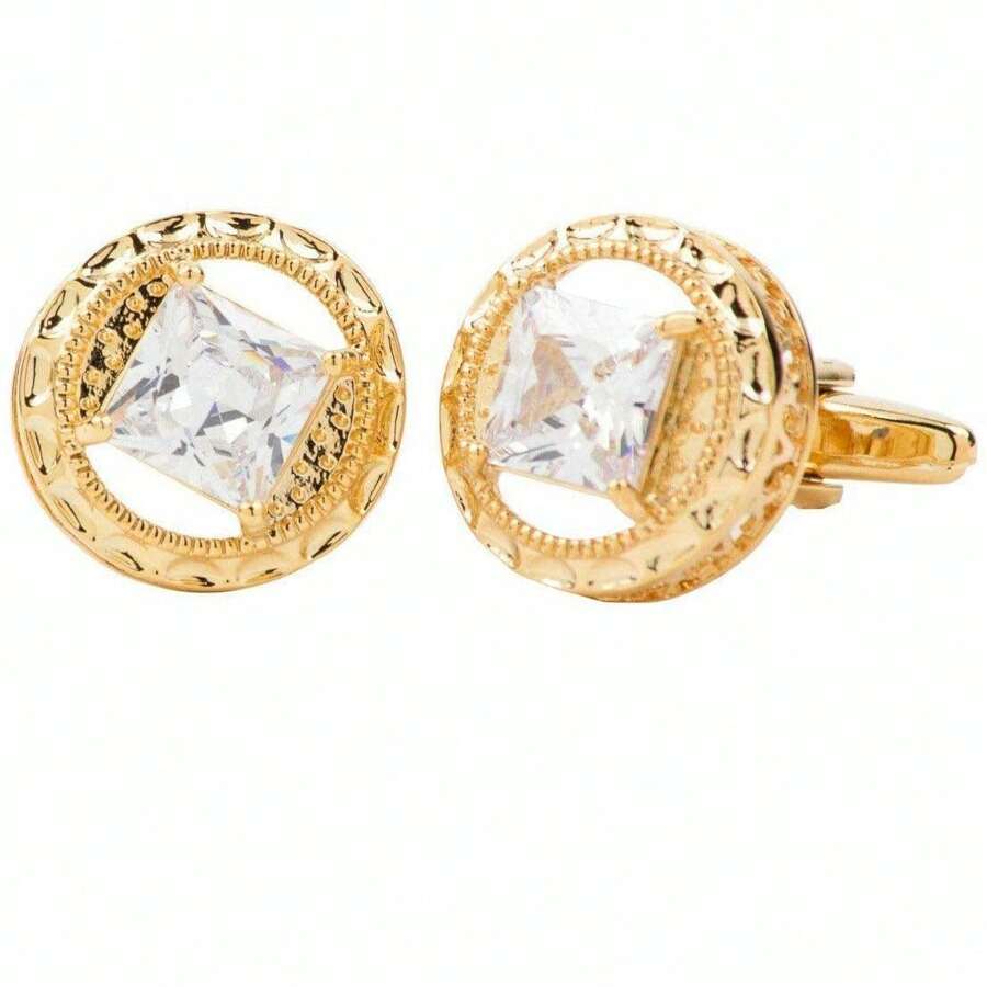 VITTORIO VICO Vittorio Vico Gold Iced Wedding Cufflinks In Gift Box ...