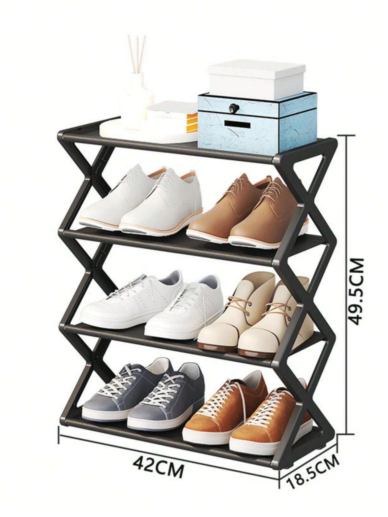 Simple X-Shaped Fabric Shoe Rack, Small Size, Dust-Proof, Assembly ...