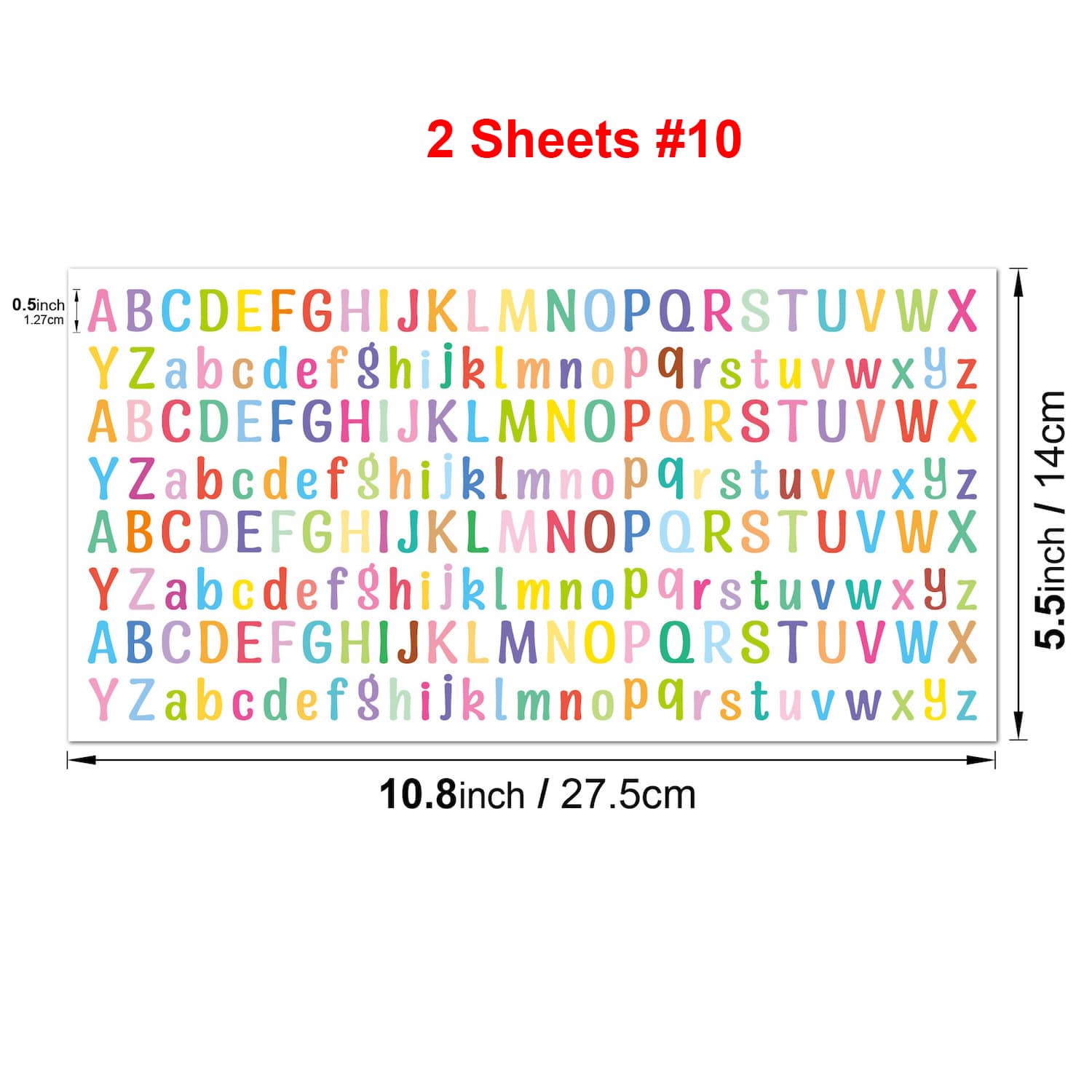 600Pieces/1200Pieces/2400 Pieces Colorful Letter Stickers,6 Sheets ...