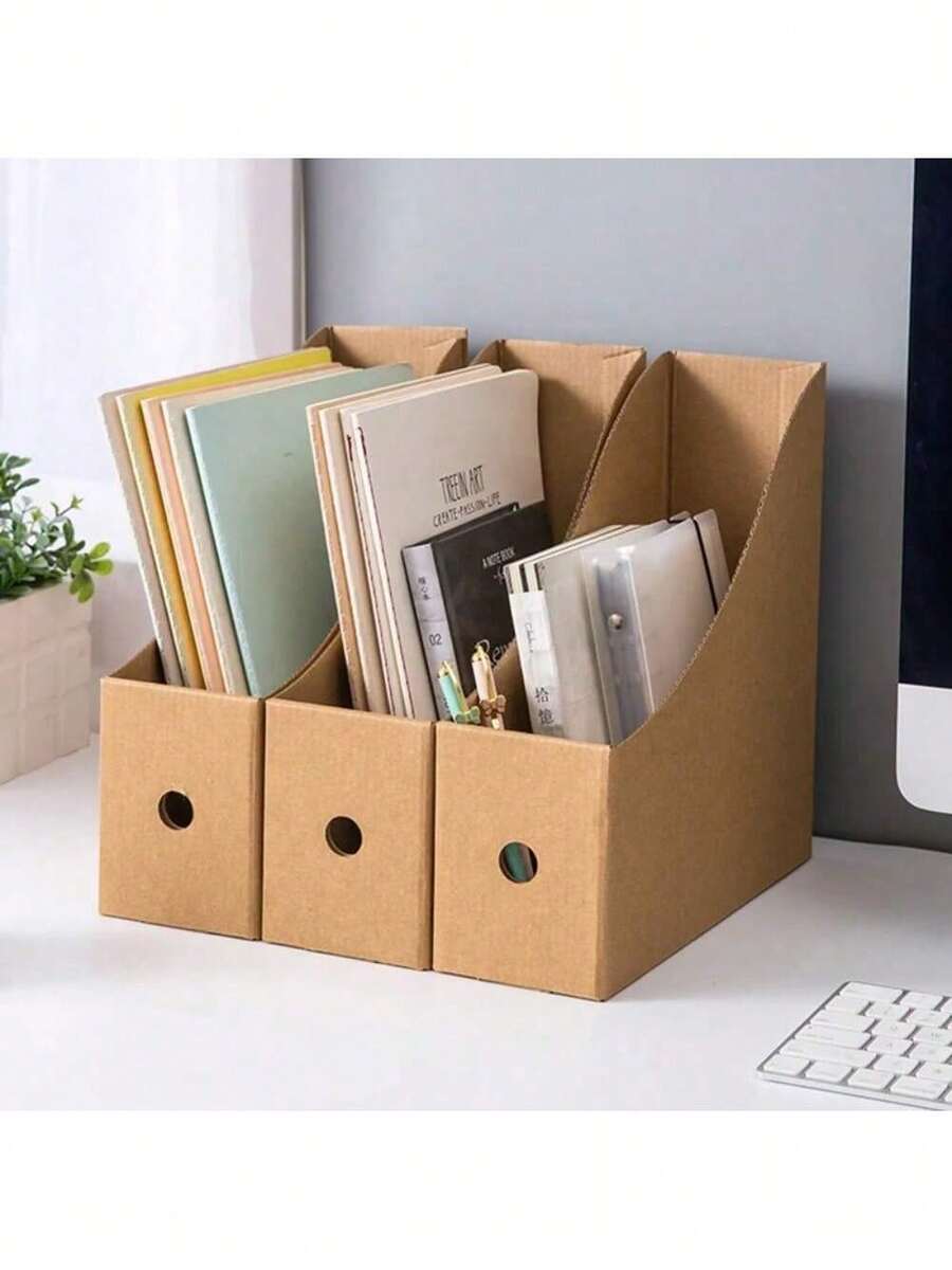 Kraft Paper Files Storage Box Drawer Type Office Box Bookshelf Folder ...
