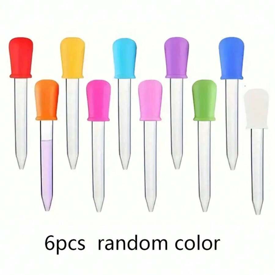 6pcs Random Colors Silicone & Plastic Droppers Silicone And Plastic ...