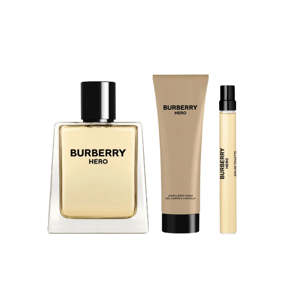 Burberry 3PC Set Burberry Hero By Burberry Cologne For Men 3.3oz EDT, 2 ...