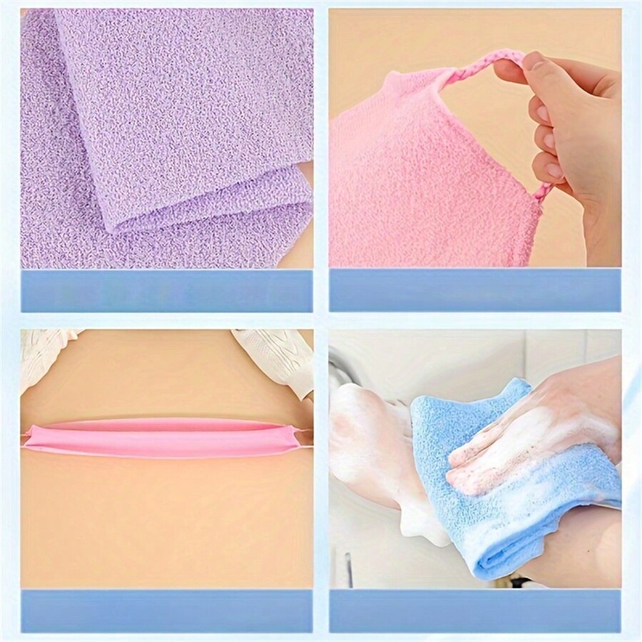 Back Rubbing Exfoliating Shower Towel, High Elastic Nylon Massage Bath ...