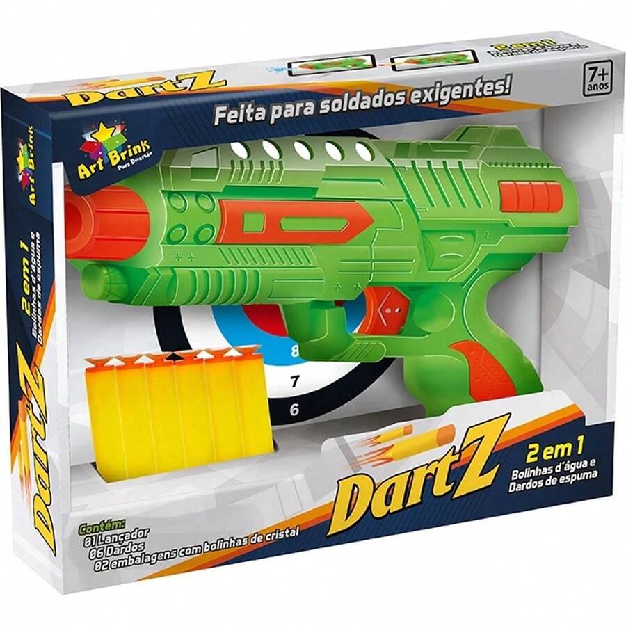 2 In 1 Dart Launcher Foam Darts Gun Gel Ball Target Shooting Toy Dart Z ...