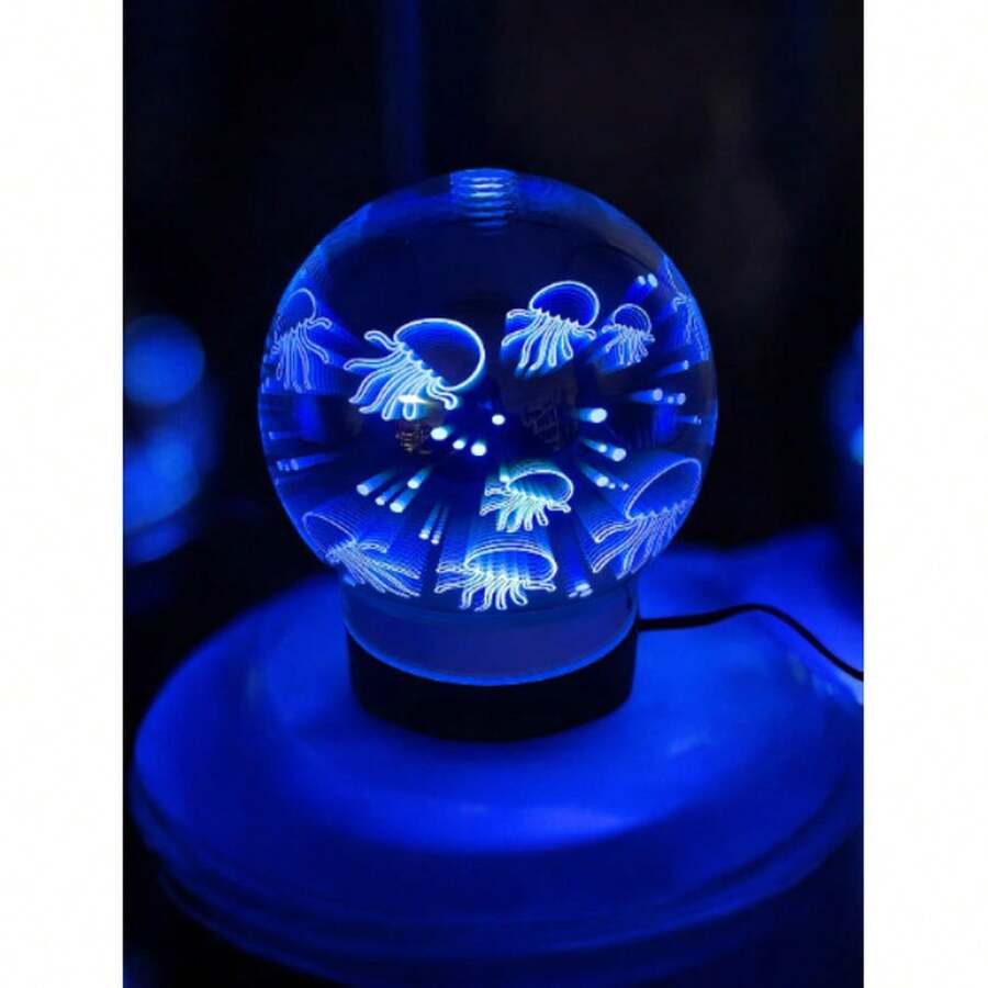 Kevinsgiftshoppe Sphere Diffusers For Essential Oils 3D Glass Art -Jellyfish- Oil Diffuser With ...