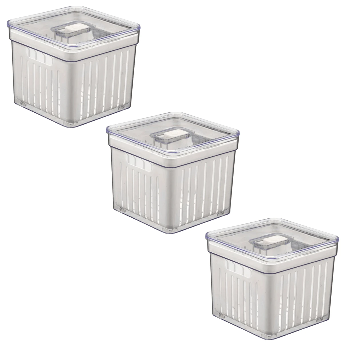3 Square Refrigerator Organizer 2.8 Liters Basket Mesh With Lid ...
