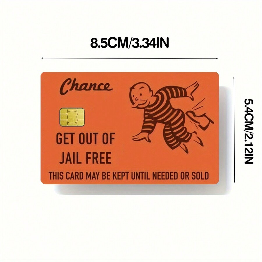 Get Out Of Jail Free" Credit Card Stickers - Ultra-Thin, Waterproof ...