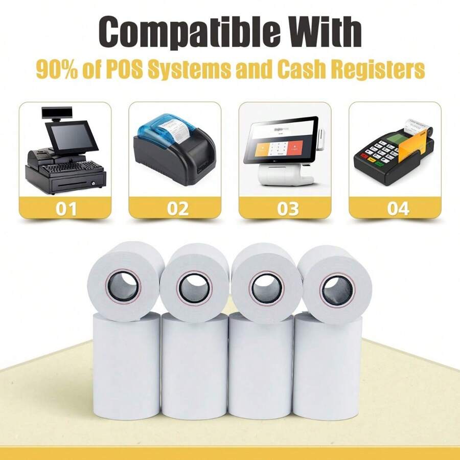 Thermal Receipt Paper Rolls, Smooth Finish POS Paper, 57mm X 50mm For ...