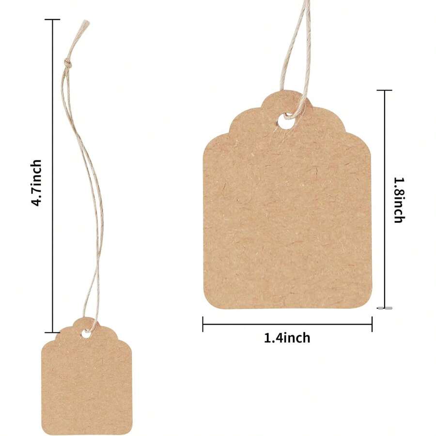 500pcs Price Tags, Gift Tags Labels With Jute Strings, Blank Paper ...