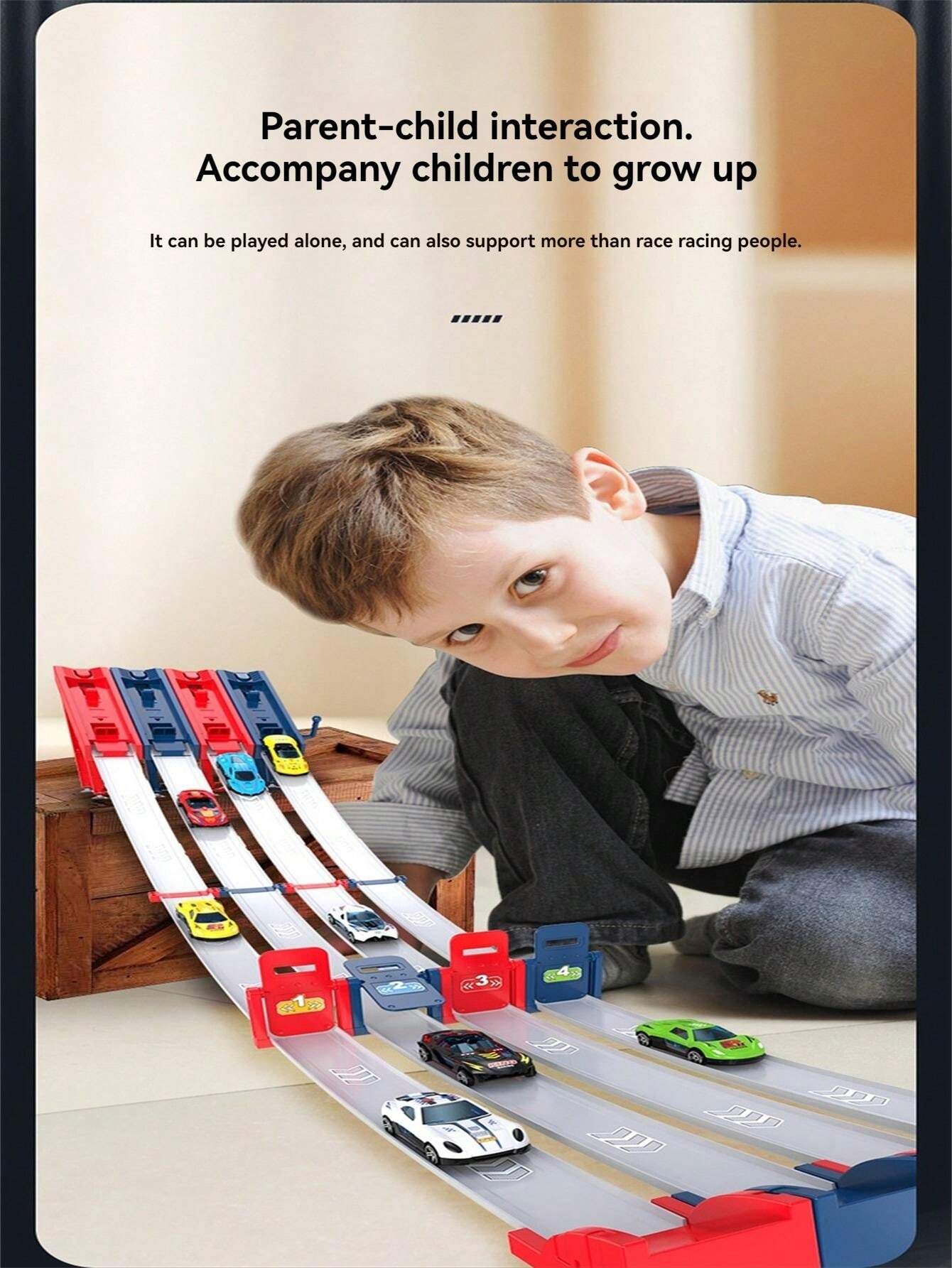 Children's Boys Girls Metal Ejection Track Cars Slot Racing Track Set ...