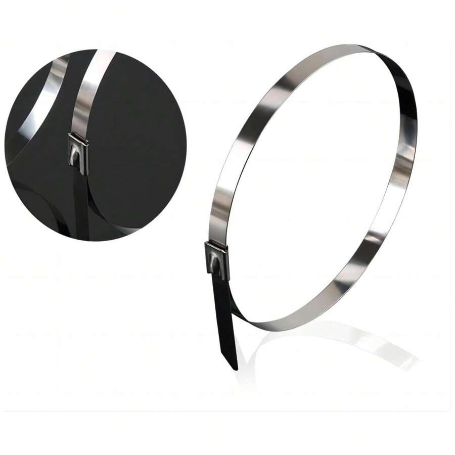Stainless Steel Cable Ties Locking Metal Zip-Exhaust Wrap Coated, Multi ...